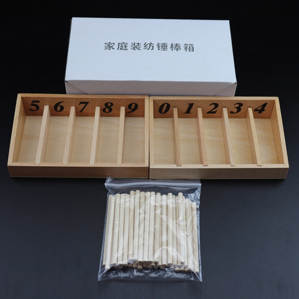 Montessori Educational Wooden Toys For Children Spindle Box With 45 ...