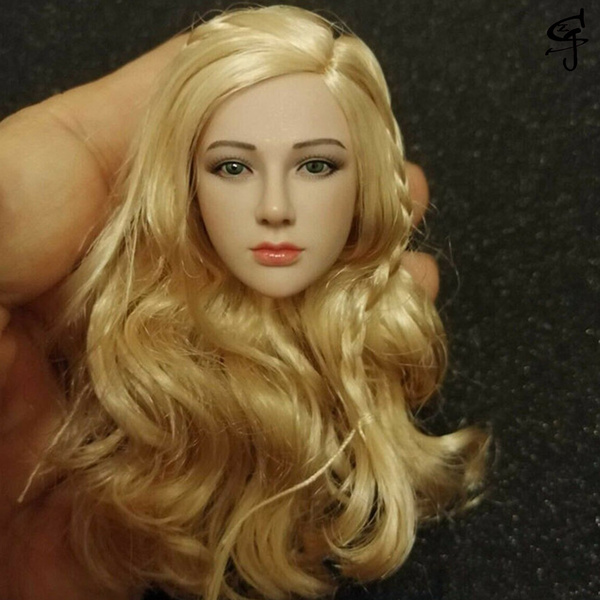 Model Head Sculpt 1/6 Scale Head Styling, Blond Hair Head Model For 12 ...