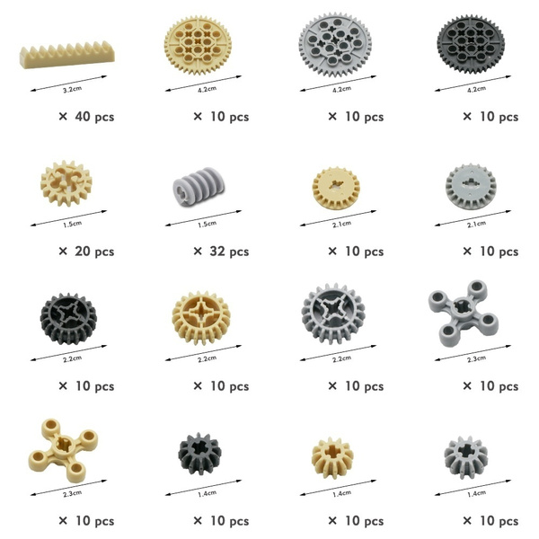 Building Blocks Technic Parts Gear Cross Axles pin Car train wheels ...