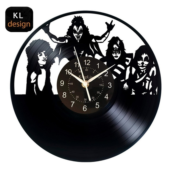 2020 Kiss Band Vinyl Wall Clock, Kiss Wall Art, Kiss Music Band Design ...
