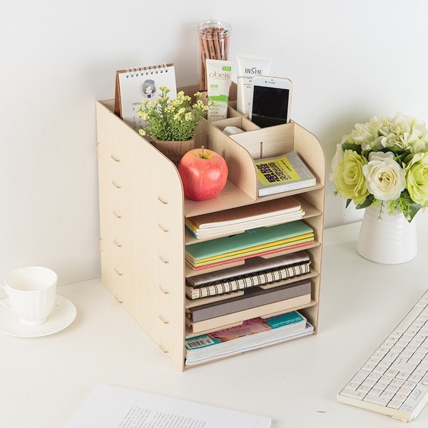 Wooden Document Tray Bookshelf Multifunction Storage Box Pen Pencil A4 ... Wooden Document Tray Bookshelf Multifunction Storage Box Pen Pencil A4 ...
