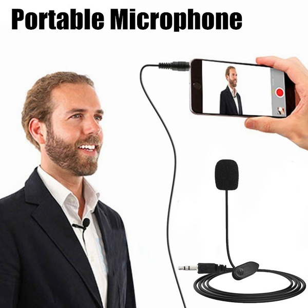 1Pc 3.5mm AUX Mini Microphone Hands Free Clip On Mic Studio Speech ...