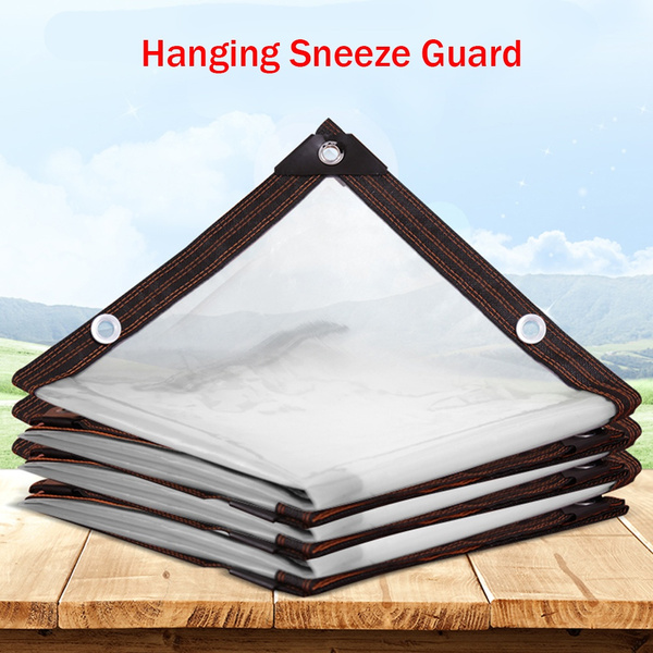 Clear Polythene Sheeting Curtain Checkout Hanging Sneeze Guard Counter ...