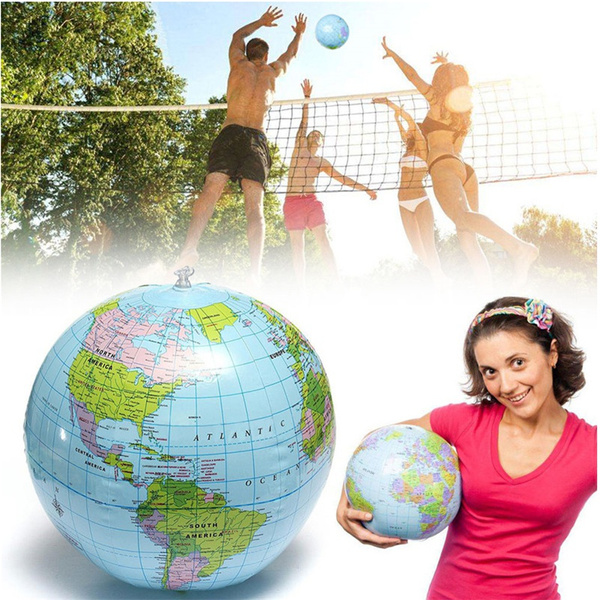 1Pc World Earth Ocean Map Beach Ball Geography Educational Supplies ...