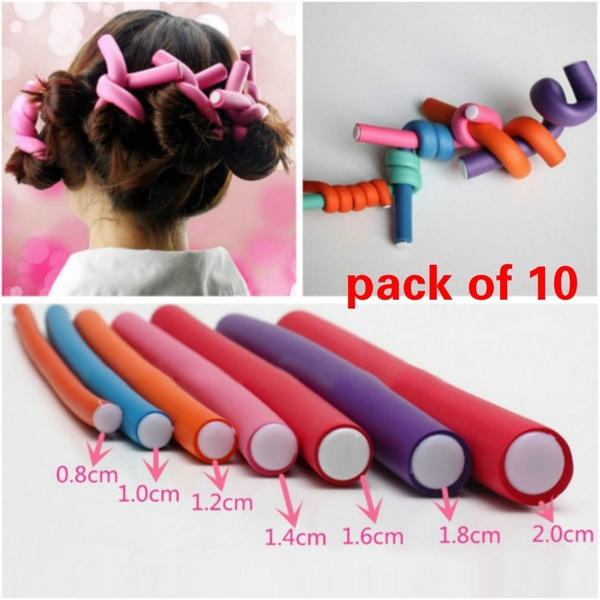 10Pcs/pack 0.8cm-2cm Air Hair Roller Curling Sticks Soft Foam Twist ...