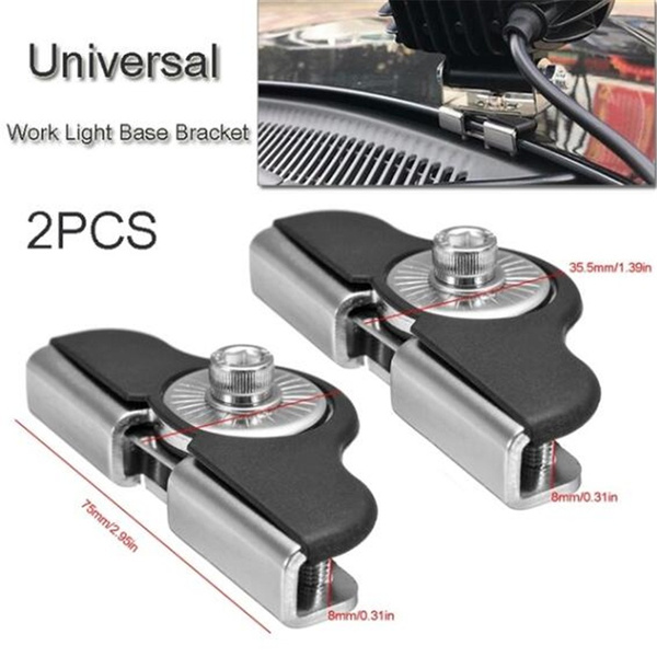 2PCS Universal Car LED Work Light Bar Mount Mounting Bracket Pillar ...