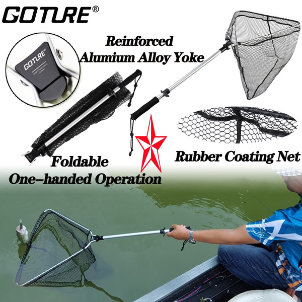 Goture Fly Fishing Net Rubber Coating Net (34-43 inch ) Folding Fishing ... Goture Fly Fishing Net Rubber Coating Net (34-43 inch ) Folding Fishing ...