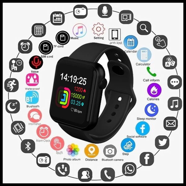New Smart Watch Bluetooth Sports Watch USB Rechargeable Heart Rate ...
