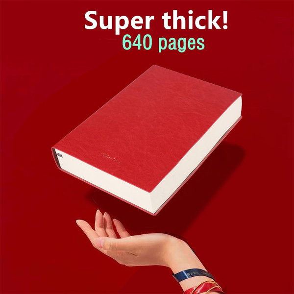 Soft Faux Leather Super Thick 320 sheets/640 Pages Ruled Notebook A5 ...