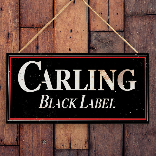 Carling Black Label Wood Sign Wood Wall Sign Wooden Hanging Plaque Door ...