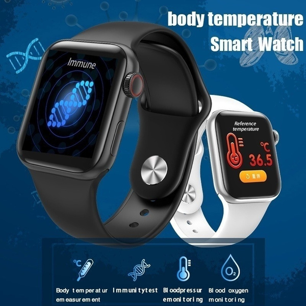 2020 NEW W58 Pro IWO 13 MAX Smart Watch 24-Hour Body Temperature Monitoring Thermometer Heart ...