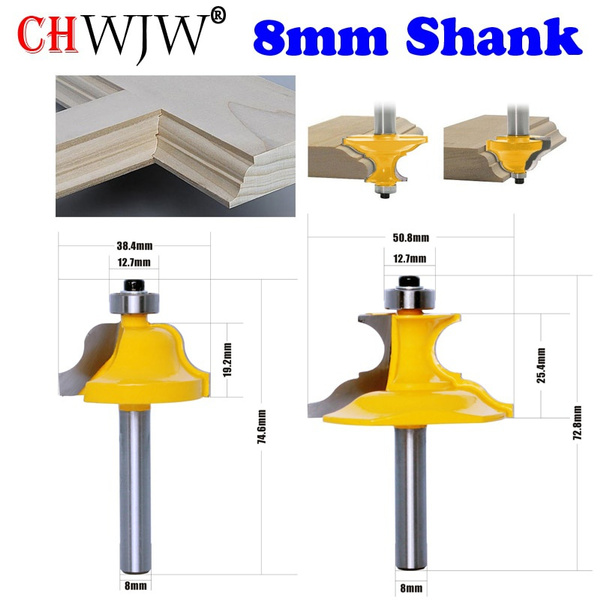 CHWJW 1-2pc 8mm Shank Wainscoting Roman Ogee & Pedestal Router Bit C3 ...