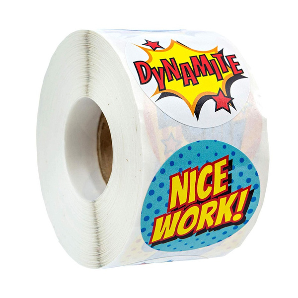 100pcs super hero reward sticker 8 designs cartoon words sticker good ...