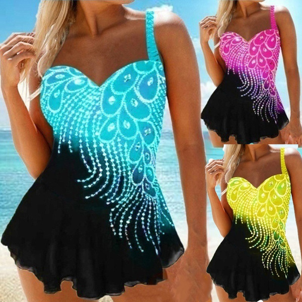 Fashion Women Bikini Candy Color Split Bikini Set Summer Beach Swimsuit ...