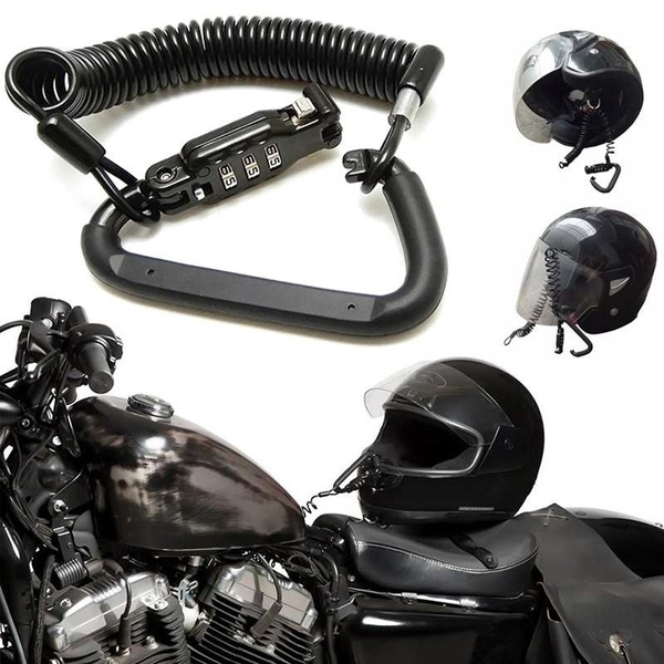 New Universal Motorcycle Helmet Lock Helmet Combination Lock with T-Bar ...