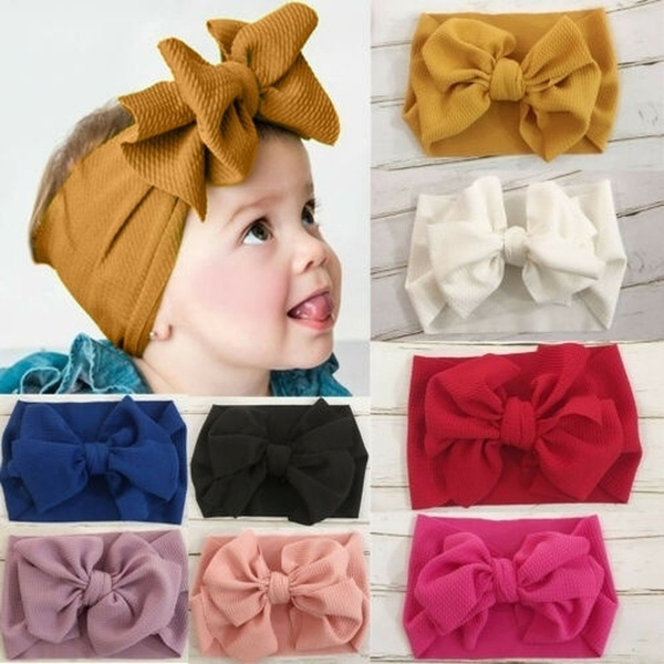 Adjustable Big Bow Baby Headband Top Knot Headbands Over Sized Bow Hair ...