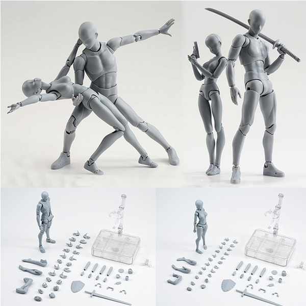 Light 15cm Figures Jointed Doll Model Man Woman Painting Artist Drawing ...