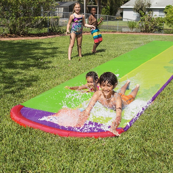 4.8m Surf géant Surf Double toboggan aquatique Toboggan gonflable Centre de jeu pour enfants ...