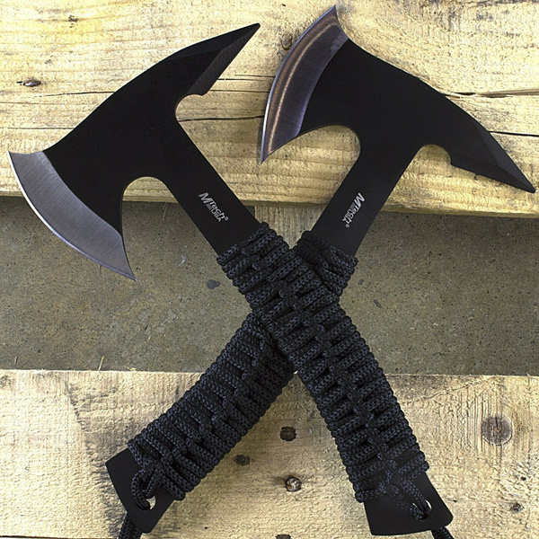 2 Pack Tomahawk Full Tang Throwing Axe Set W/ Sheath Hatchet Survival ...