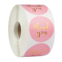 100pcs Pink Paper Label Stickers Foil Thank You Stickers Scrapbooking 1 ...