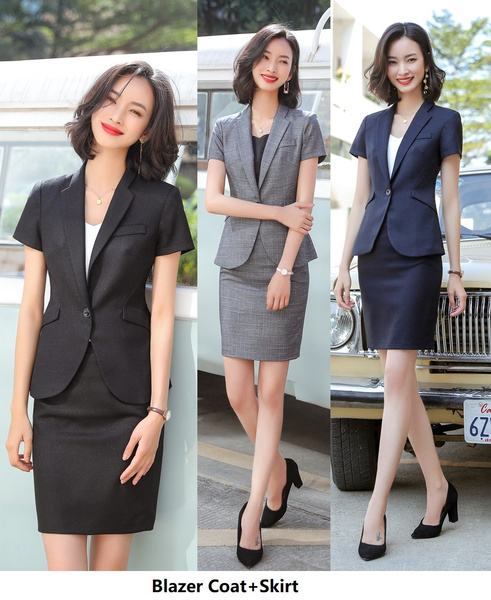 2020 Summer Short Sleeve OL Styles Women Blazers Formal Uniform Designs Business Suits with ...