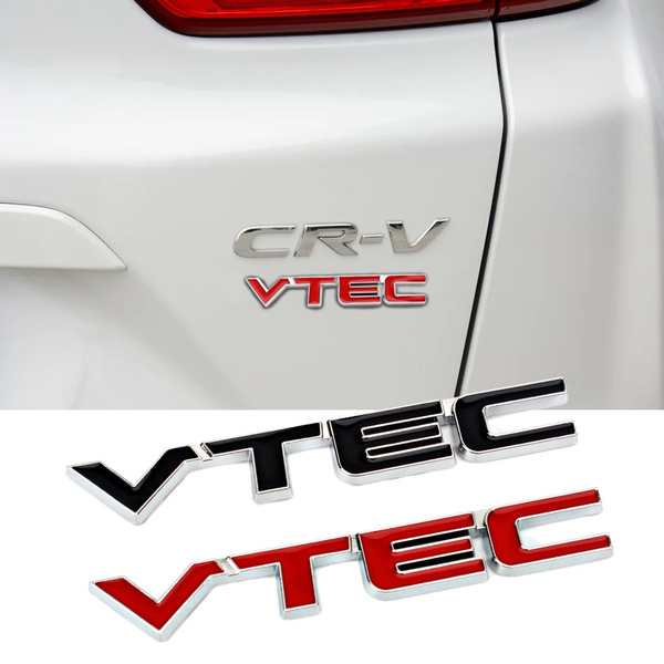 3D Metal VTEC Logo Car Letter Sticker Auto Fender Decal Chrome Emblem ...