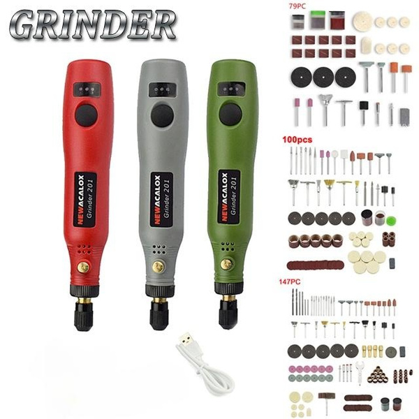 Variable Speed Mini Grinder Set USB Charging Electric Drill Engraving ...