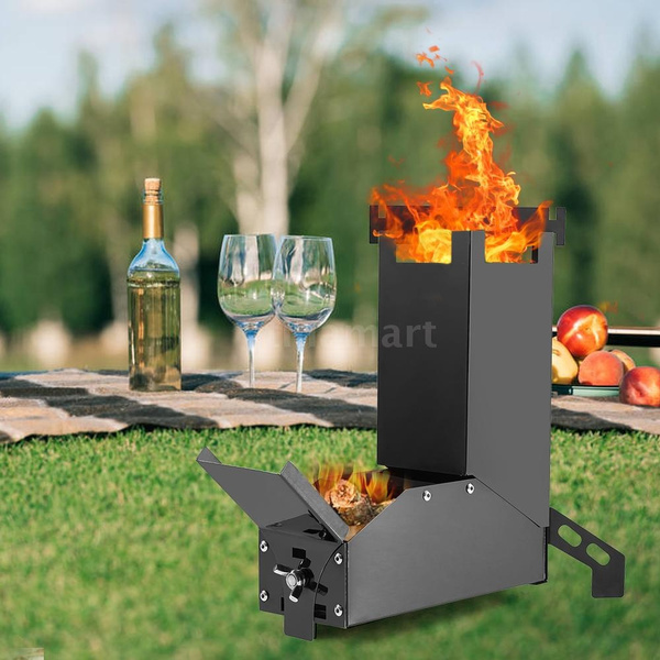 Foldable Camping Wood Burner Stainless Steel Portable Outdoor Cooking ...