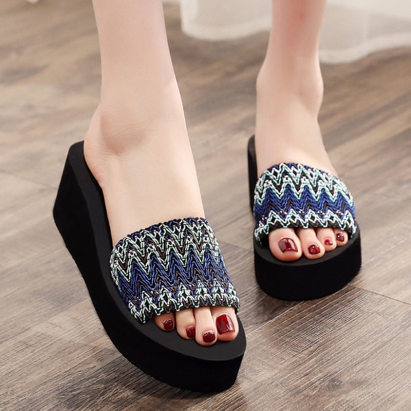 Summer High Heel Anti-Slip Platform Beach Slippers for Women | Wish