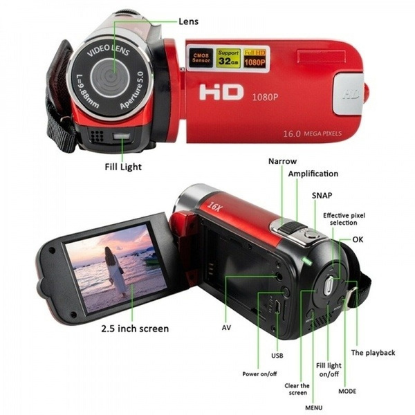 Full HD 1080P Video Camera Camcorder Vlogging Camera YouTube Digital ...