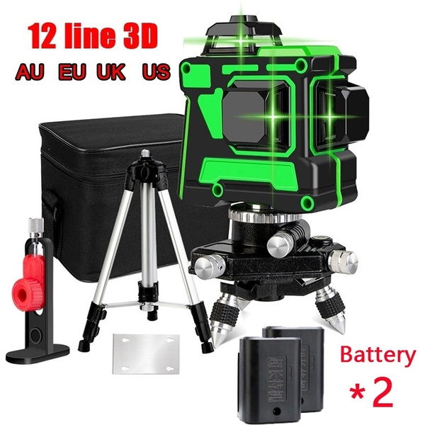 Laser instrument 12 line 3D green laser level spirit level 360 degree ...