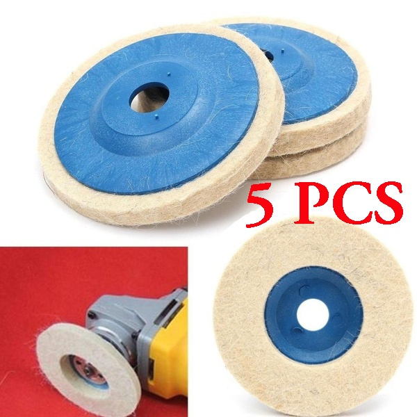 1/2/3/4/5/6/7/8 pcs 100mm 4inch Wool Buffing Grinding Wheel Felt ...