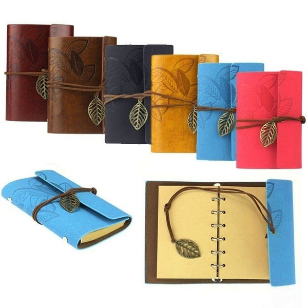 Retro Personality Leather Notebooks Journal Notepads Ring Binder Diary ...