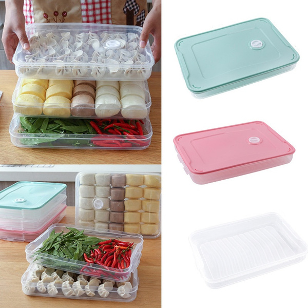 Single Layer Dumpling Boxes Storage Tray Food Container Box For Keep ...