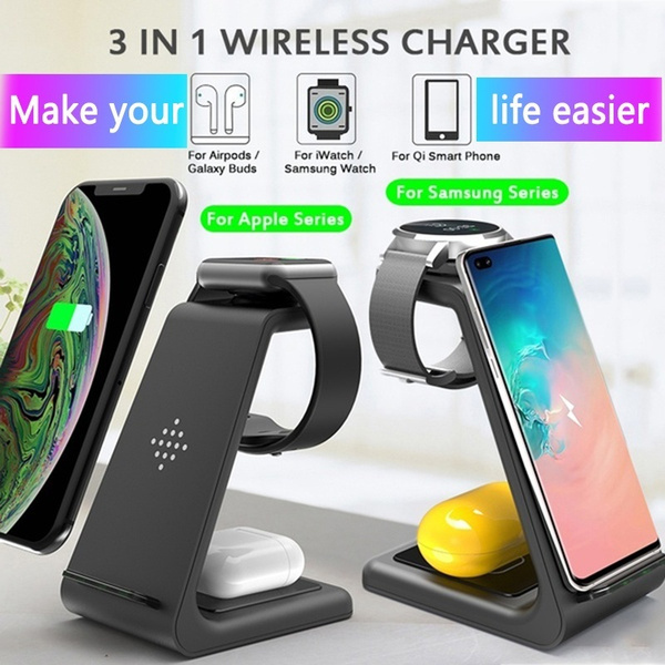3 in 1 QI Wireless Charger for iWatch iPhone 11 Pro Max X XR 8 XS Max ...