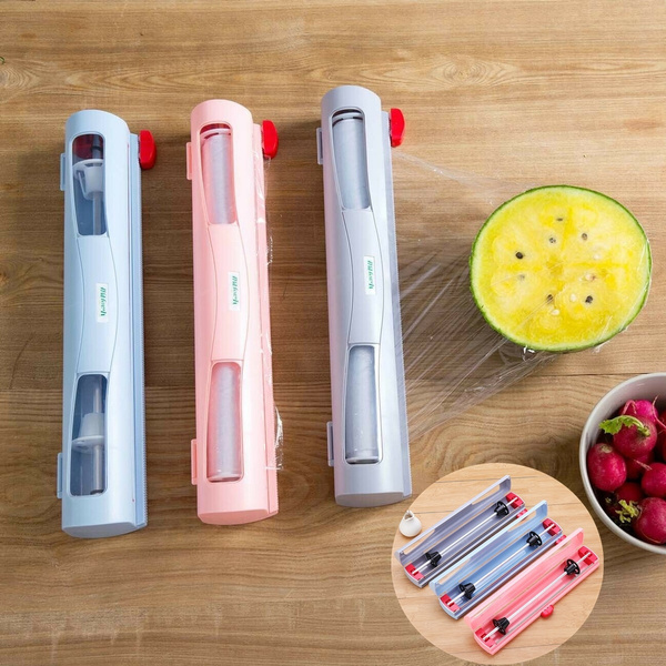 ABS Kitchen Plastic Cling Wrap Dispenser Food Wrapper Cutter ...