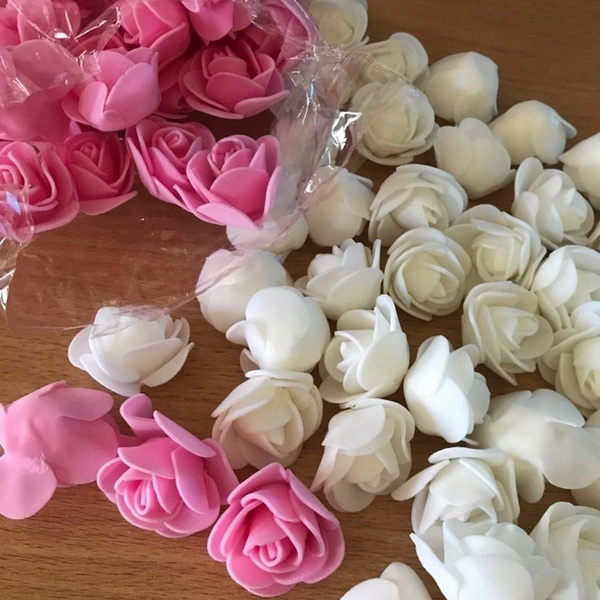 100heads 3cm Mini PE Foam Roses Artificial Flowers for Wedding Home ...