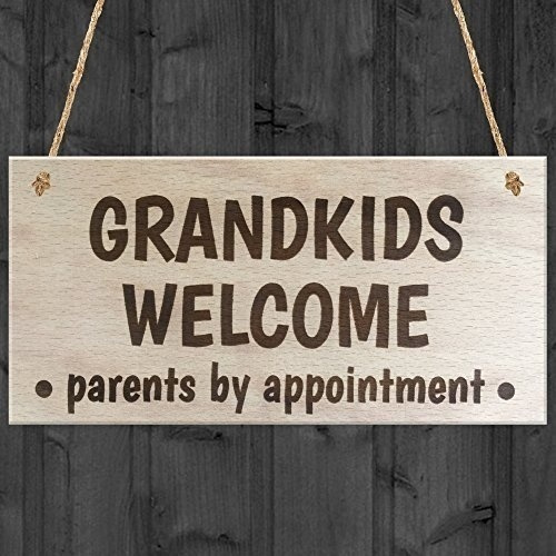 Grandkids Welcome Parents By Appointment Wooden Hanging Plaque ...