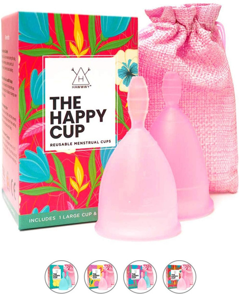 Happy Cup Menstrual Cups Hawwwy Tampon & Pad Alternative Small and ...