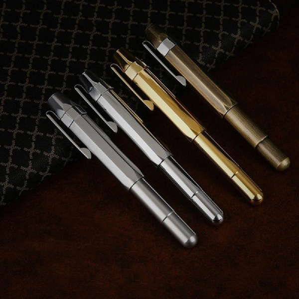 Full Brass Fountain Pen Metal Retro Travel Pocket Short Ink Pens | Wish