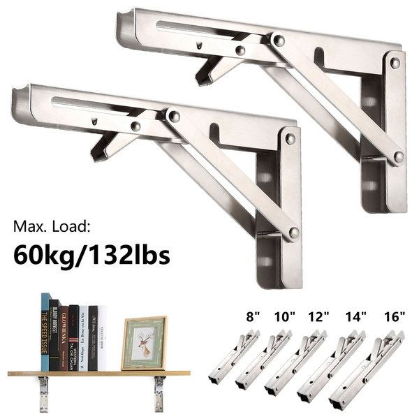 2pcs 8-inch/10-inch/12-inch/14-inch/16-inch Folding Bracket for Shelf ...