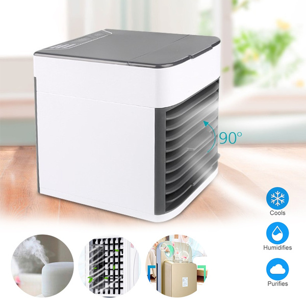 Mini Air Conditioner Portable Humidifiers Air Cooler Fans with Blue LED ...