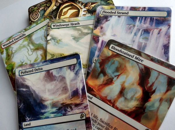 10 Fetch Lands Full Art Land PACK Magic mtg altered art | Wish