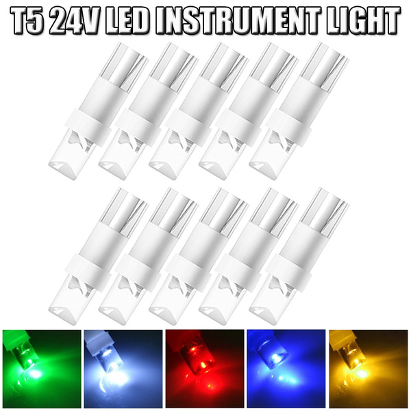 Bright 10X 24V T5 286 Car LED Dashboard Instrument Light Bulbs Interior ...