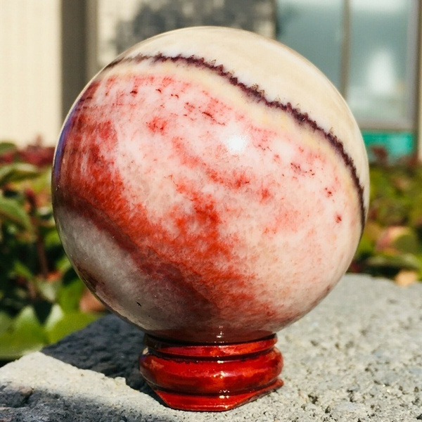 Rocks & Geodes Home & Living Red Banded Calcite Spheres etna.com.pe