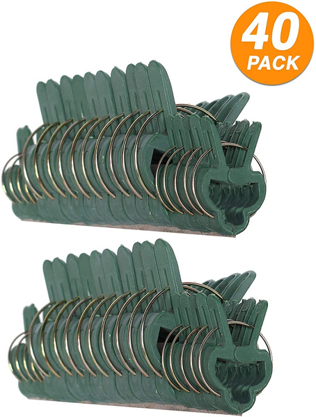 40 Piece Green Gentle Gardening Plant & Flower Lever Loop Gripper Clips ...