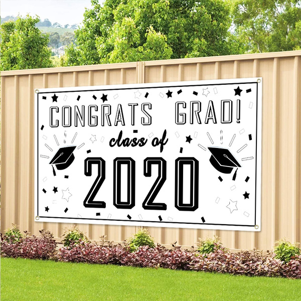 Large Fabric Graduation Party Banner 5.9x2.95 Foot for Graduation Party ...