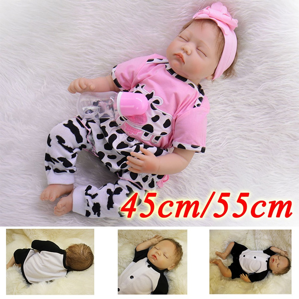Lovely Lifelike Reborns Silicone Vinyl Body Baby Dolls Simulation 45cm ...
