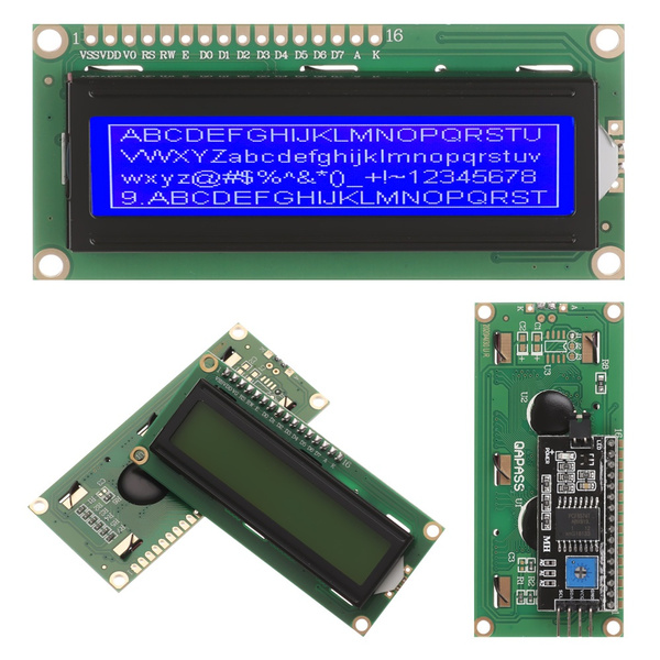 LCD Display LCD1602 Module Blue Screen Screen 1602 i2c LCD Display Module HD44780 16x2 IIC ...