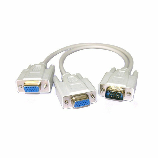 Vga Svga 1 Pc To 2 Monitor Male To 2 Dual Female Y Adapter Splitter Cable 15 Pin | Wish